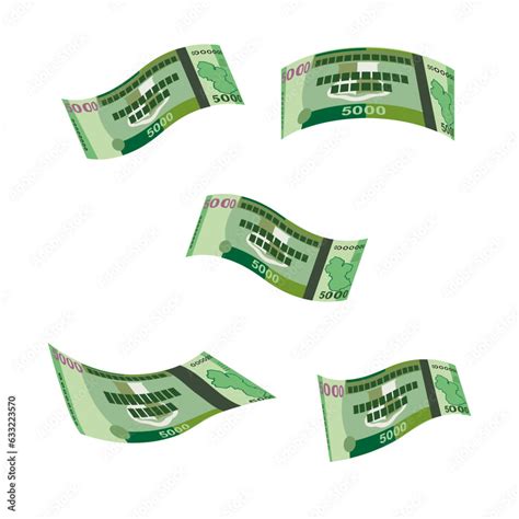 Guyana Dollar Vector Illustration Guyanese Money Set Bundle Banknotes