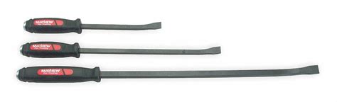 DOMINATOR Curved Pry Bar Set Chisel End 12 In 17 In 25 In Overall Lg 5 3 4 In Bar Wd Pry Bar