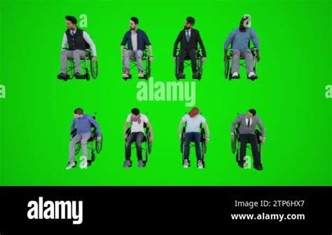 3d Green Screen Wheelchair Citizens Of Africa America Asia Europe