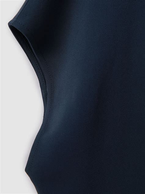 Reiss Ruched Bodycon Midi Dress In Navy Reiss