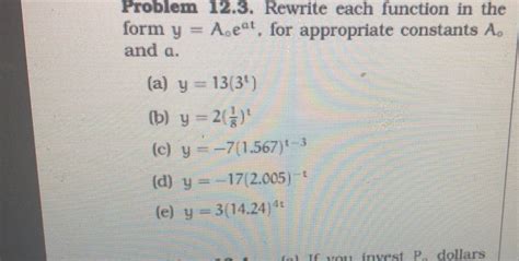 solved problem 12 3 rewrite each function in the form y