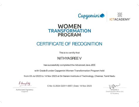 Nithya Sree On Linkedin Capgemini Ictacademy