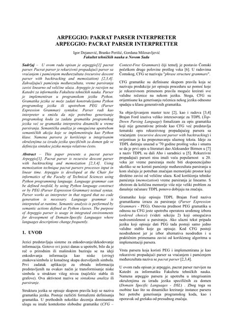 Pdf Arpeggio Pakrat Parser Interpreter