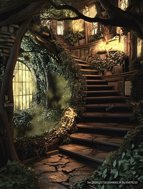 Ai创作图森系主题场景 奇幻森林门头 森系新风格场景 梦幻森林门头 森系场景童话森林 秘密树屋插画 梦幻森系效果图 唯美森系场景 梦幻场景小屋