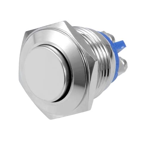 UXCELL 1 PCS Momentary Switch Stainless Steel Push Button Switch 16mm