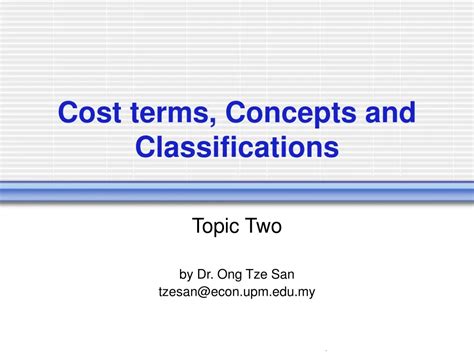 PPT Cost Terms Concepts And Classifications PowerPoint Presentation ID
