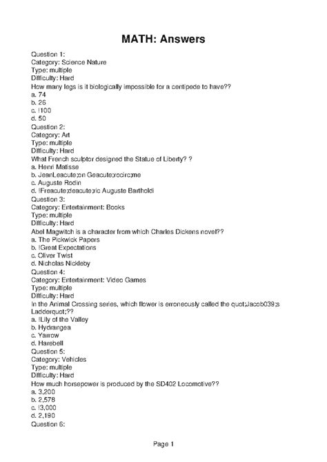 Math255 Lab Report 7 Math Answers Question 1 Category Science