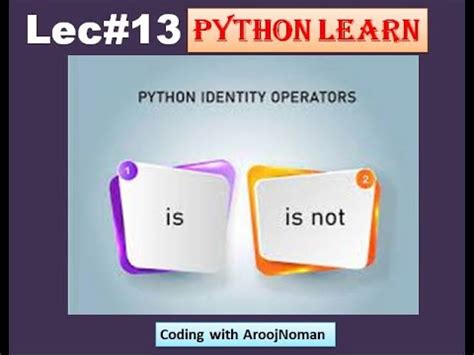 Python Identity Operators Python Tutorial YouTube
