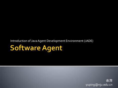 Introduction Of Java Agent Development Environment Jade