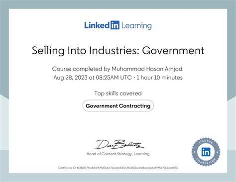 Muhammad Hasan Amjad On Linkedin Certificate Of Completion