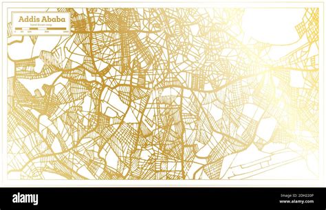 Mappa Della Città Di Addis Abeba Etiopia In Stile Retro In Colore