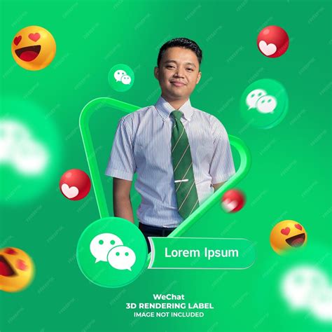 Premium Psd Template Profile On Wechat 3d Banner Icon Rendering Label