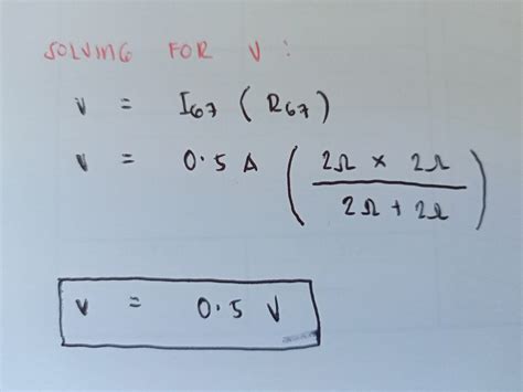 [solved] homework calculate the current labeled i and the voltage labeled v in the following