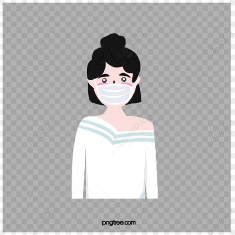 직장에서 마스크를 쓰고 여성 화이트 칼라 노동자디자인사무실 Png 일러스트 무료 다운로드 Lovepik