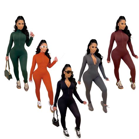 Stripe Solid Zipper Long Sleeve Bodysuit
