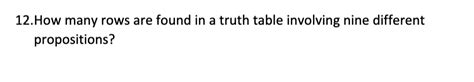 Solved 12 How Many Rows Are Found In A Truth Table Chegg Com