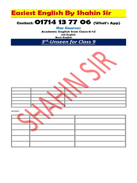 Class 9 Question No 3 Pdf