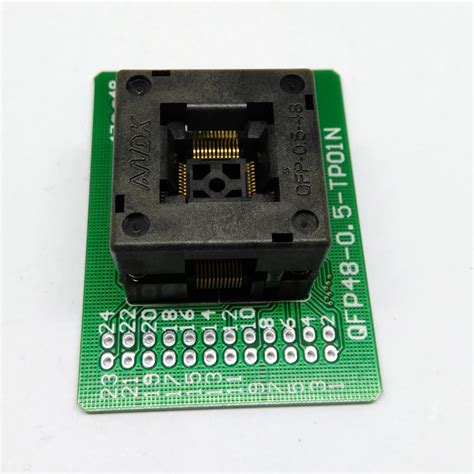 Qfp48 Tqfp48 Lqfp48 Open Top Programming Socket Pitch 0 5mm Fpq 48 0 5