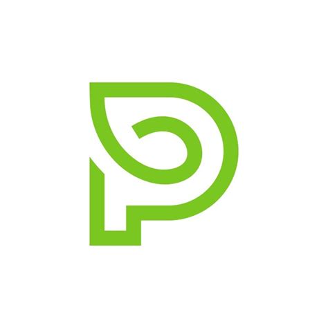El Logotipo De La Letra P Natural Vector Premium