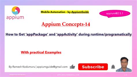 65 Appium Concepts 14 How To Fetchget Apppackage And Appactivity Details During Runtime