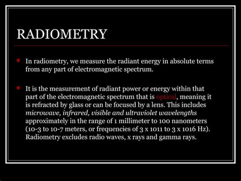 Radiometry And Photometry By Sumayya Naseem Pps