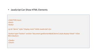 JavaScript Introduction And Implementation PPTX