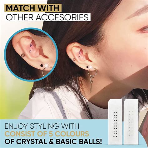 Therapy Box Swarovski Ear Seeds Acupuncture Kit 40 Crystal White Ear