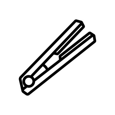 Hair Straightener With Protective Nozzles Icon Vector Outline Illustration 9948225 Vector Art At