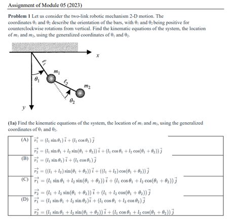 solved problem 1 let us consider the two link robotic