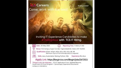 Tcs Walk In For Javapythonsqltesting Hiring Walkin Career Developer Youtube