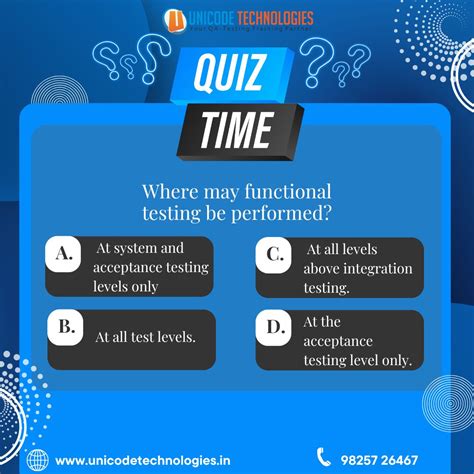 Qa Trivia Where Can Functional Testing Be Done Unicode Technologies Posted On The Topic