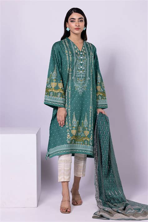 Khaadi Spring Summer Lawn 2023 Lla230411green The Fashion Station