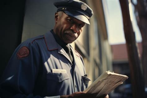 Premium Ai Image African American Postman Sorting Mail Holding