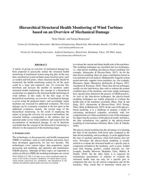 Pdf Hierarchical Structural Health Monitoring Of Wind Turbines Based On An Overview Of