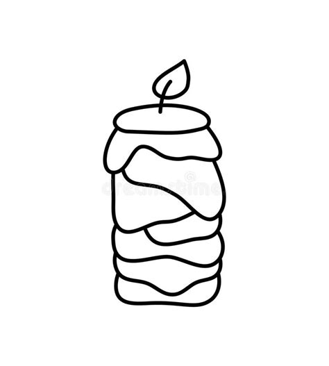 Doodle Burning Dopamine Style Outline Candle Hand Drawn Aesthetics