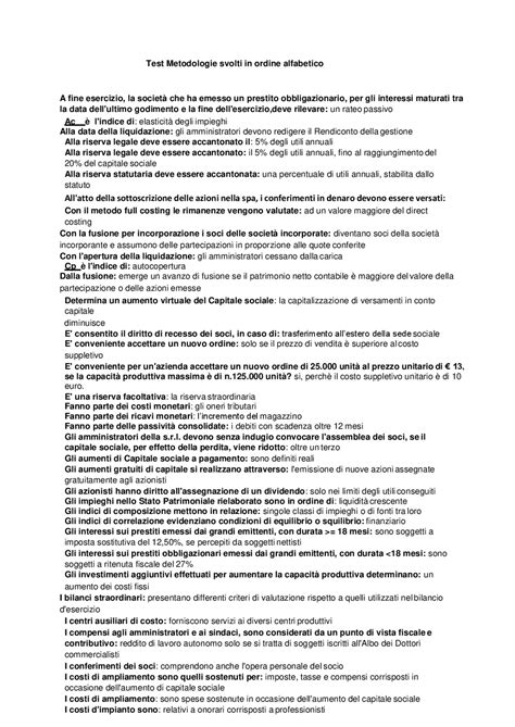 Test Metodologie Determinazioni Quantitative Dazienda Completi