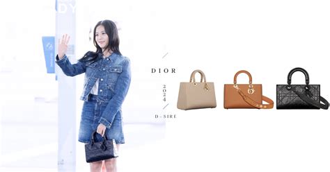 Dior Lady Dior家族新成員「d Sire」，jisoo機場穿搭的亮點單品，仿舊皺面小牛皮展演獨到法式風情