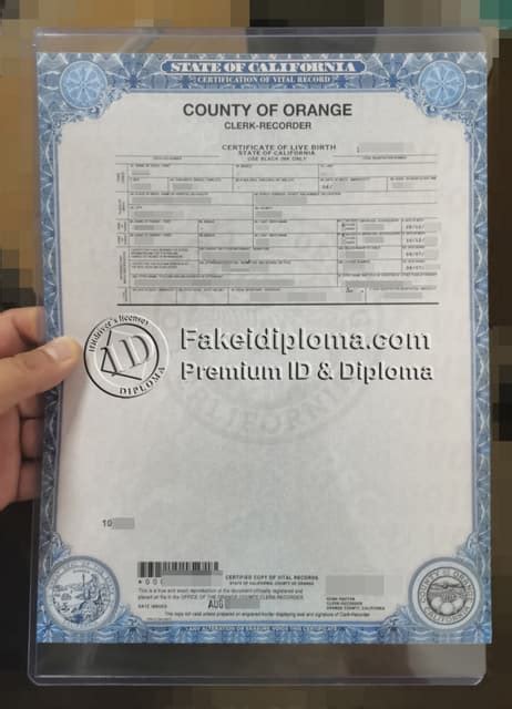 County Of Orange Birth Certificate Pdf
