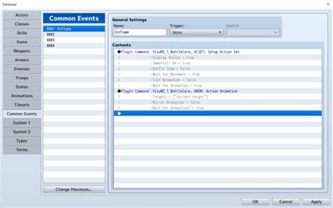 action sequence basic skill setup and target all yanfly moe wiki