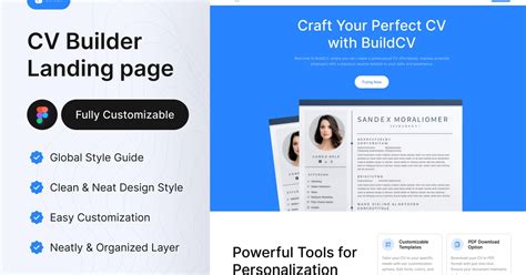 cv builder landing page websites ux and ui kits ft figma and ux envato