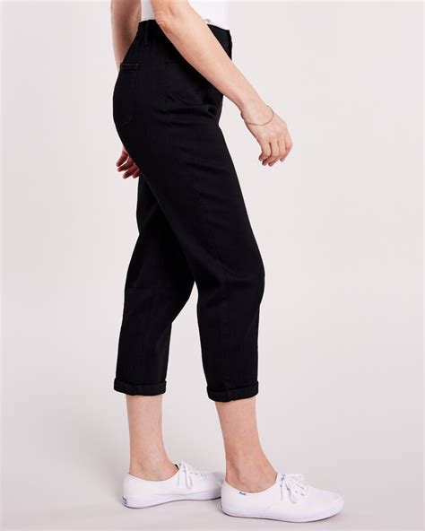 Denimease™ Back Elastic Girlfriend Cropped Jeans Blair