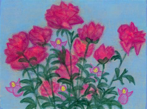 「シャクヤク花影に隠れている」 By 宮田けい子｜artmeter｜暮らしを彩るアートが、きっと見つかる
