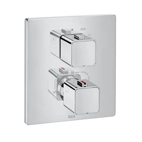 Смесител Roca Square T 1000 A5a0c1ac00 Стенен За вана душ Термостатен За вграждане Комплект