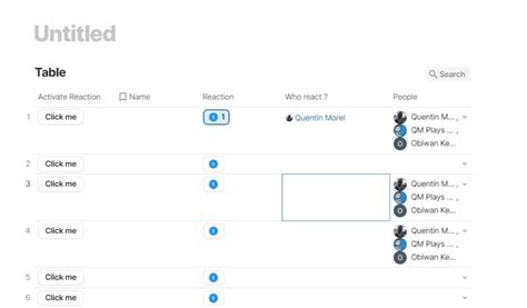 Formula In Button To Push Reaction In Same Row Coda Maker Community