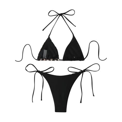Arnsht Womens Sexy Fashion Halter Bikini Set Triangle Top Thong Beach