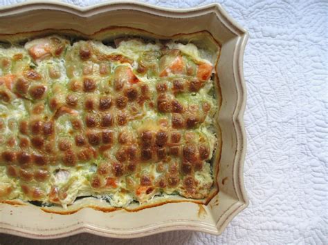 COOKING JULIA GRATIN DE RAVIOLES AU SAUMON FRAIS ET COURGETTES