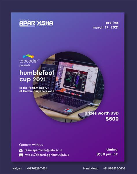 Aparoksha Iiit Allahabad Lo And Behold Aparokshas Flagship Coding Event The Humblefool Cup