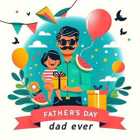 Premium Photo A Poster Of A Father And Daughter With A Banner That