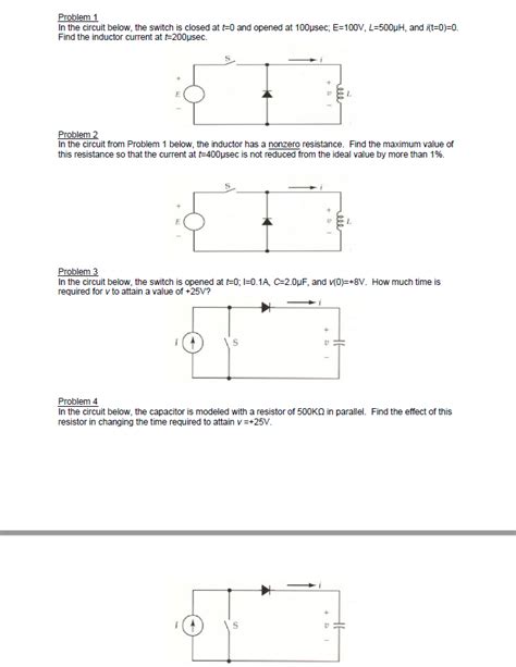 Solved Problem In The Circuit Below The Switch Is Closed Chegg