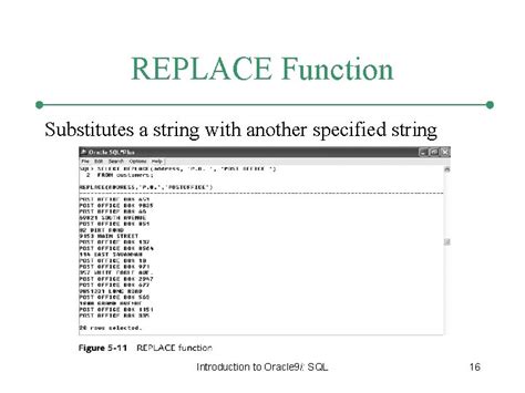 Selected Singlerow Functions Introduction To Oracle 9 I
